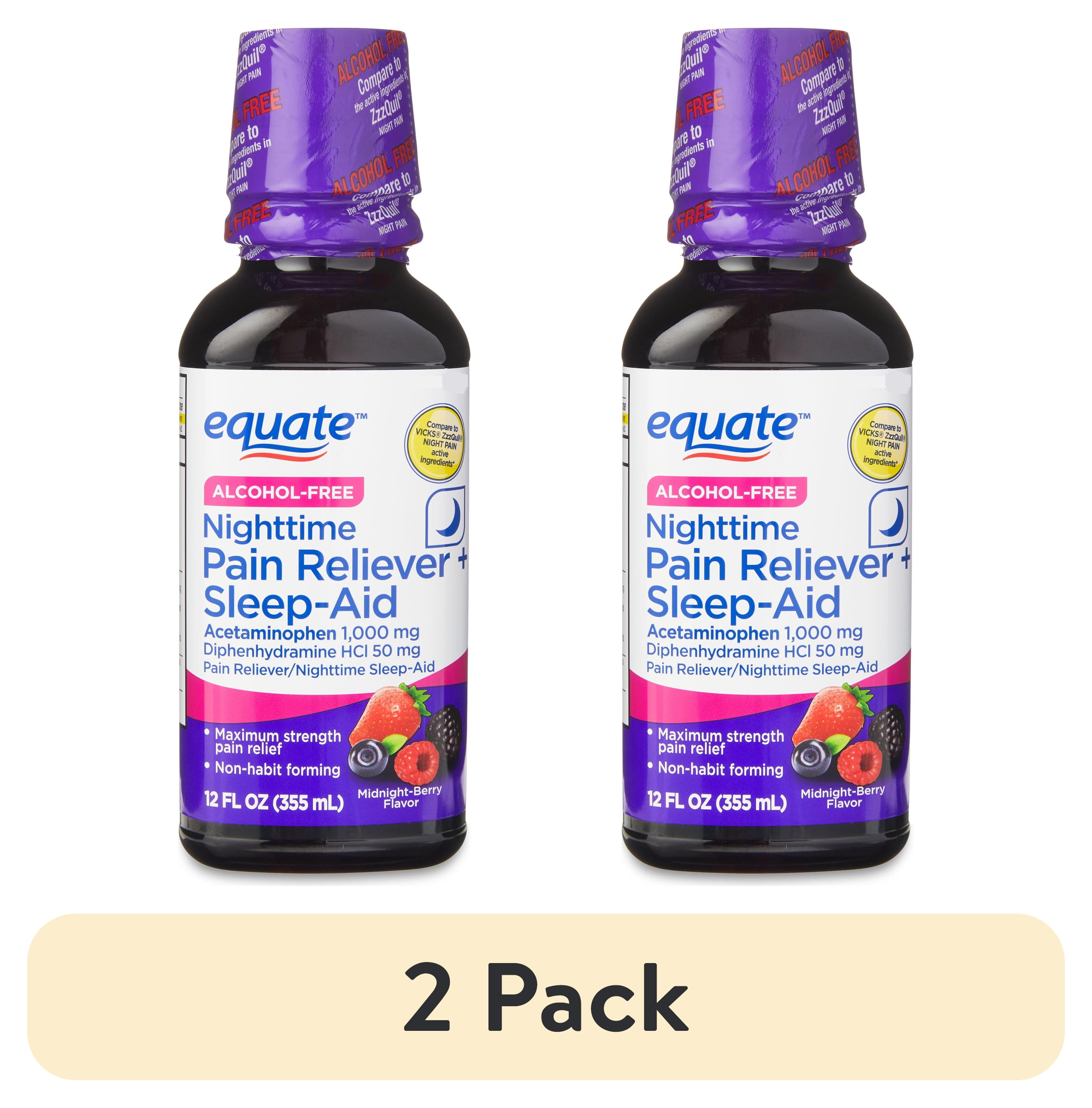 (2 pack) Equate Alcohol-Free Nighttime Pain Reliever and Sleep-Aid ...