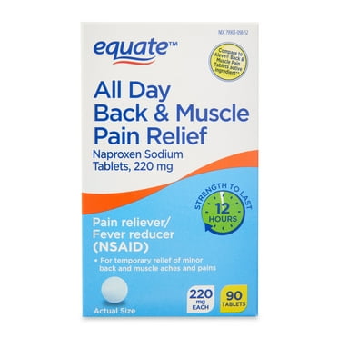 Equate All Day Pain Relief Naproxen Sodium Caplets, 220 mg, 50 Count ...