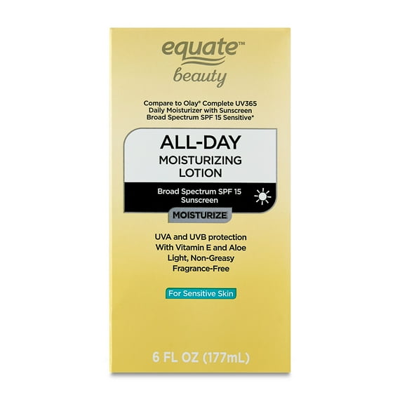 Equate Beauty All-Day Moisturizing Lotion for Sensitive Skin, SPF15 6 ...