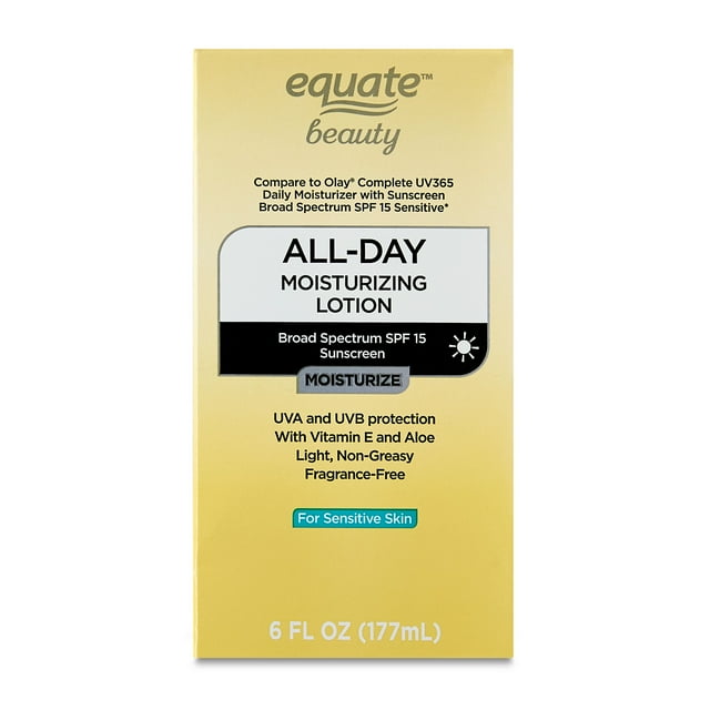 Equate Beauty All-Day Moisturizing Lotion for Sensitive Skin, SPF15 6 ...