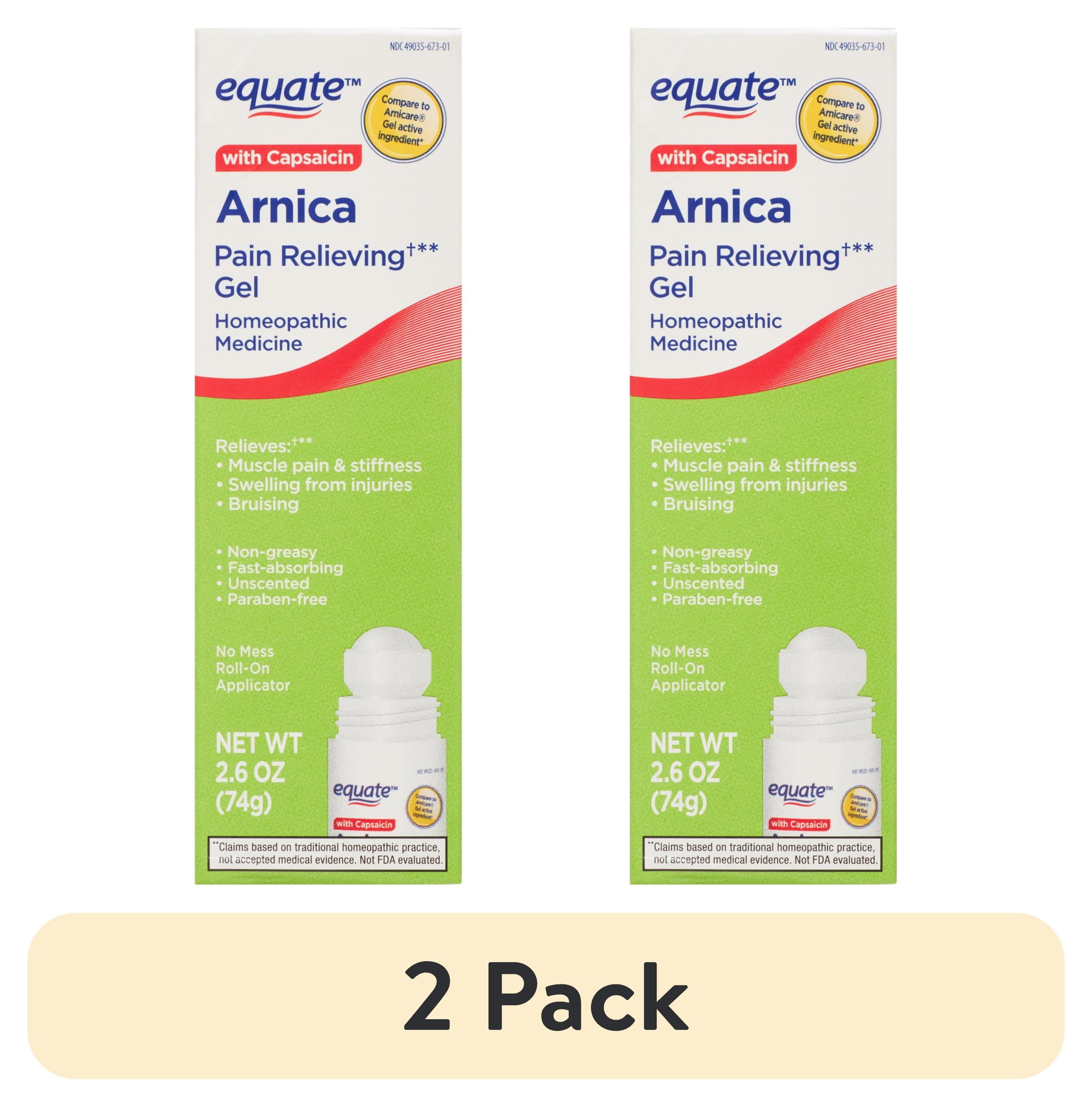 (2 pack) Equate Amicare Arnica Pain Relieving Gel with Capsaicin, 2.6 ...