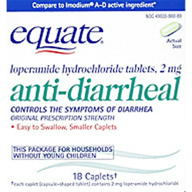 Equate Anti-Diarrheal Micro Tablets, 2 mg, 18 Count HSA/FSA Eligible ...