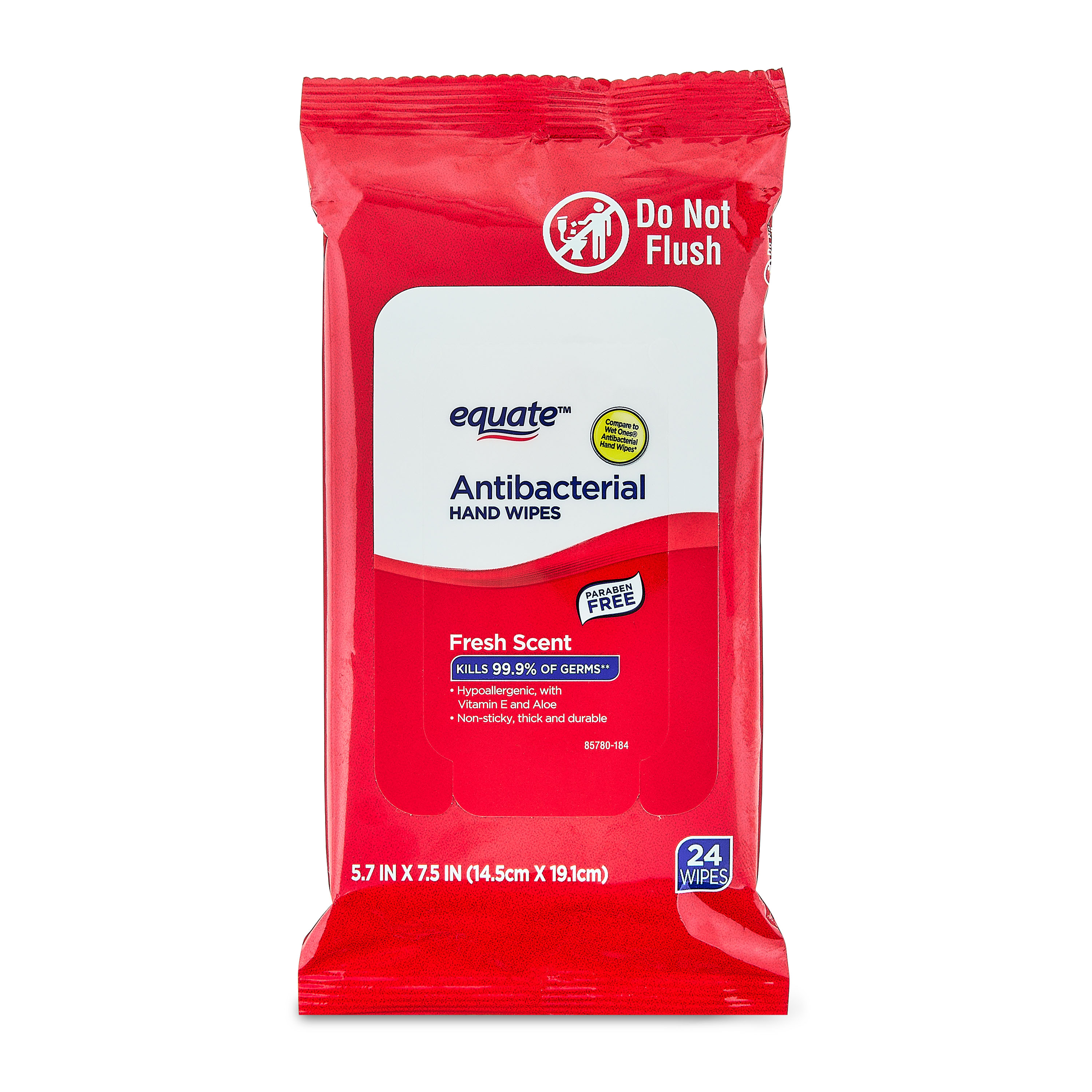 Brandclub Equate Antibacterial Hand Wipes Fresh Scent 24 Wipes