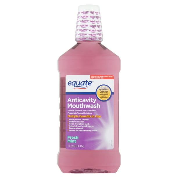 Equate Cavity Protection Mouthwash, Fresh Mint, 33.8 Fl oz - Walmart Business Supplies