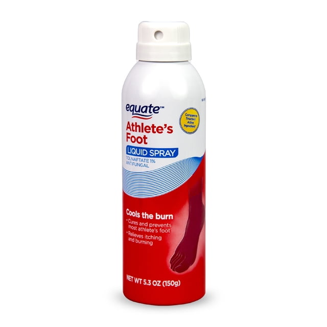 Equate Athlete's Foot Relief, Tolnaftate 1% Liquid Spray, Antifungal ...