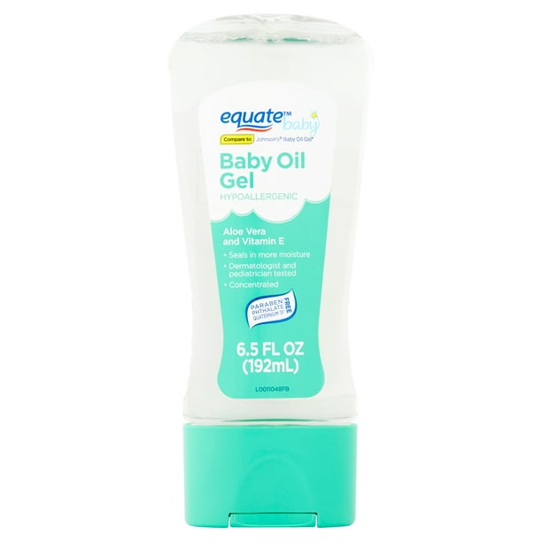 Equate Baby Aloe Vera and Vitamin E Hypoallergenic Baby Oil Gel, 6.5 fl ...
