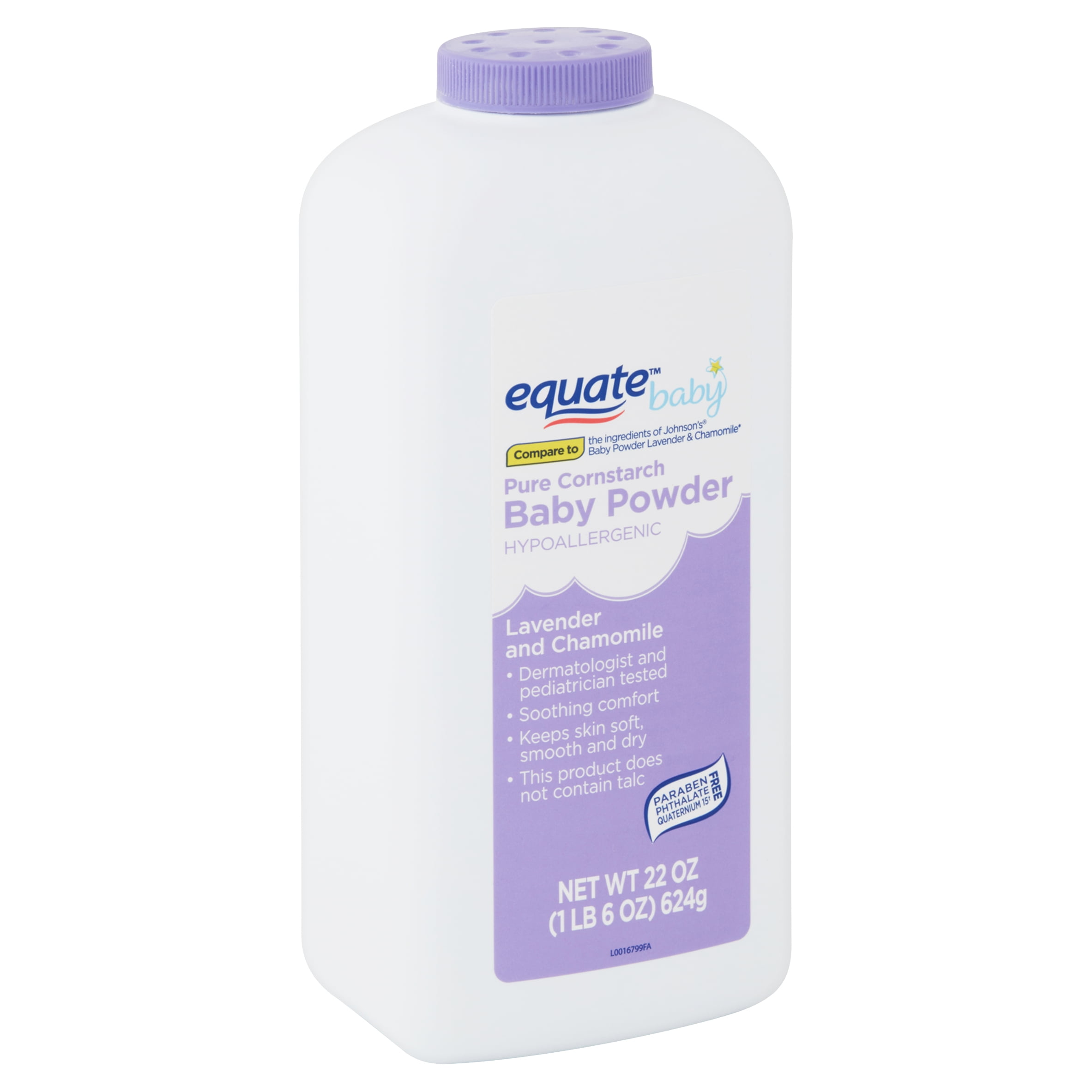 Equate Baby Lavender and Chamomile Hypoallergenic Pure Cornstarch Baby ...