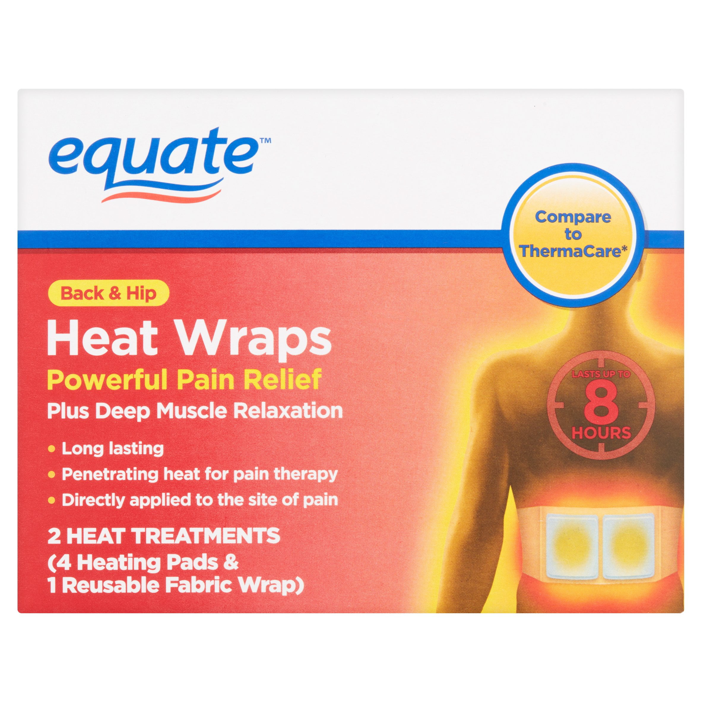 Equate Back & Hip Heat Wraps, 2 Ct - Walmart Business Supplies
