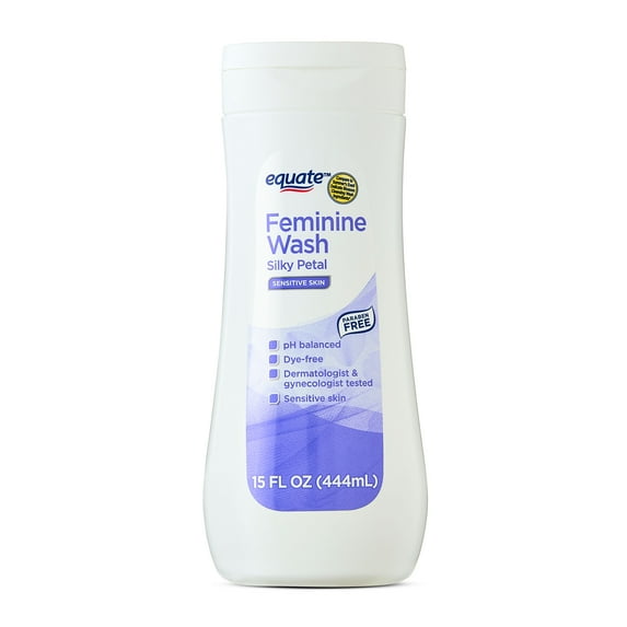 Equate Feminine Wash, Sensitive Skin, Silky Petal Scent, pH Balanced ...