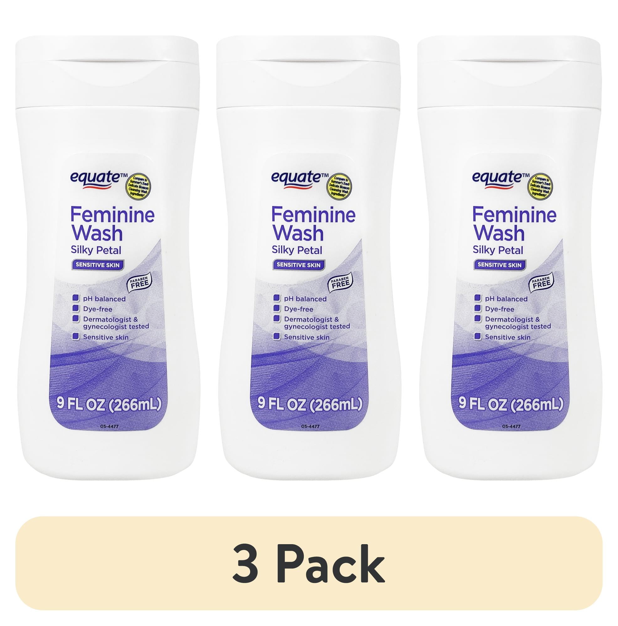 (3 pack) Equate Feminine Wash for Sensitive Skin, Silky Petal Scented ...