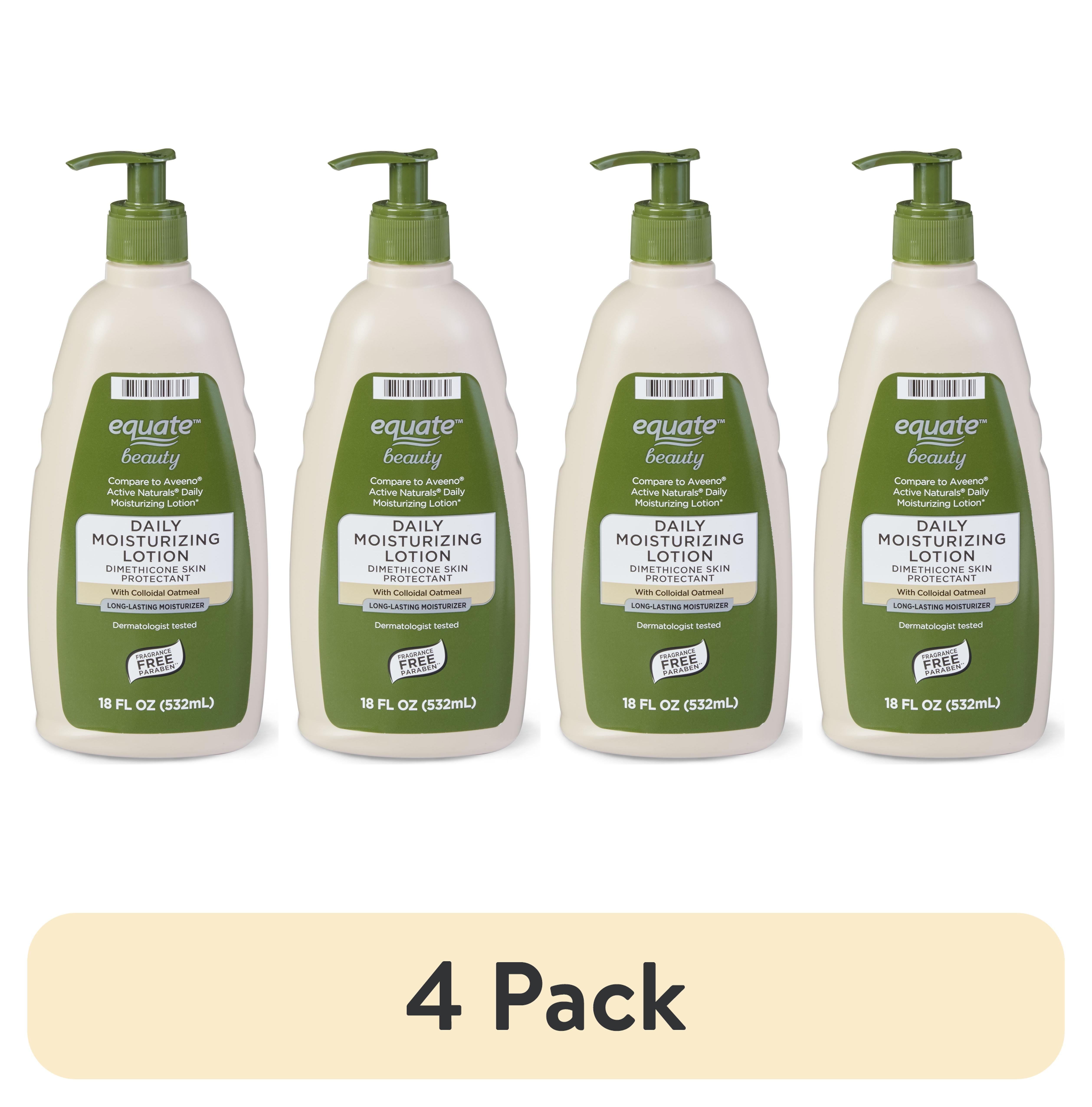 (4 pack) Equate Beauty Fragrance Free Daily Moisturizing Lotion, 18 Fl ...