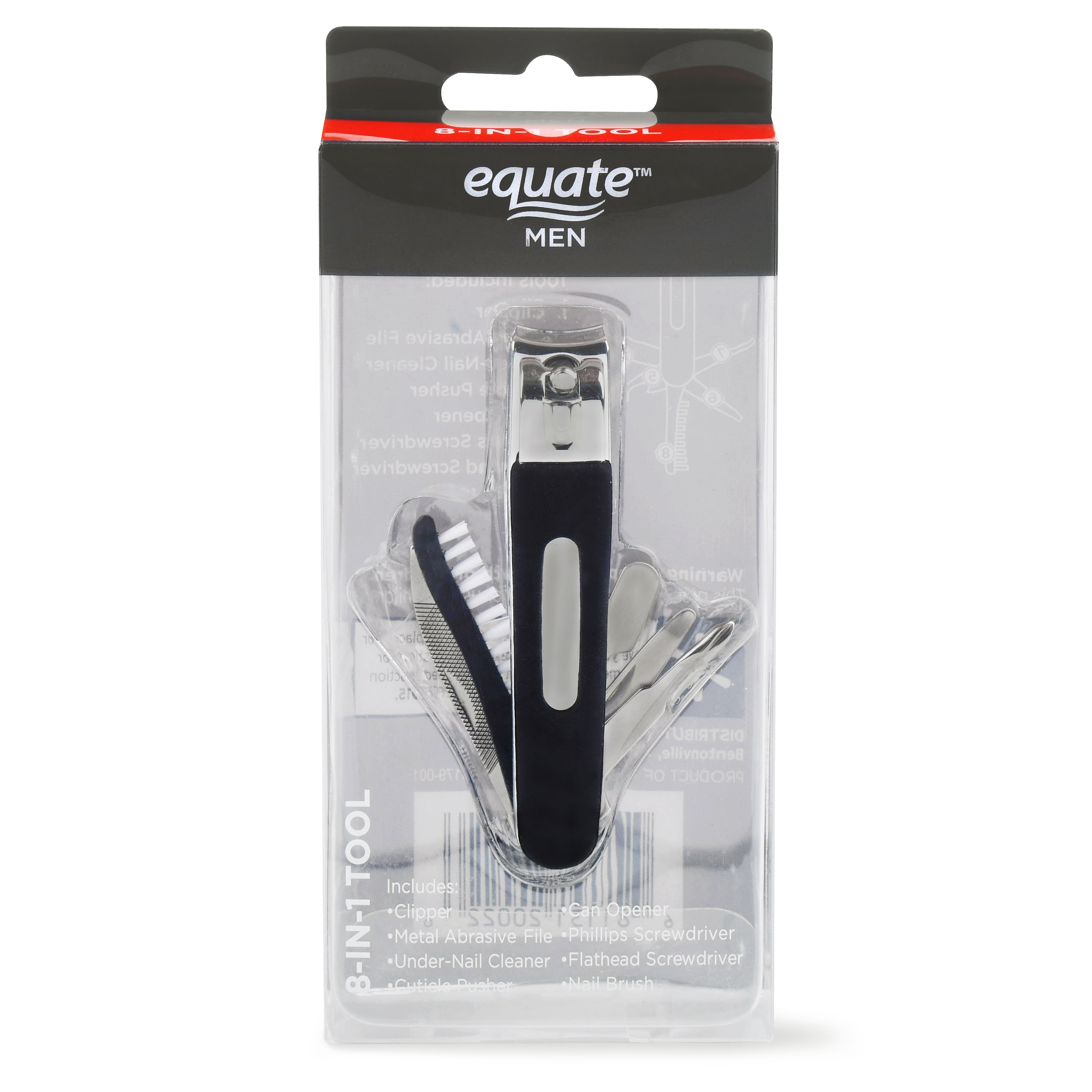 Equate Beauty Men's Personal Grooming Foot Care Multi-Tool, 8 Tools ...