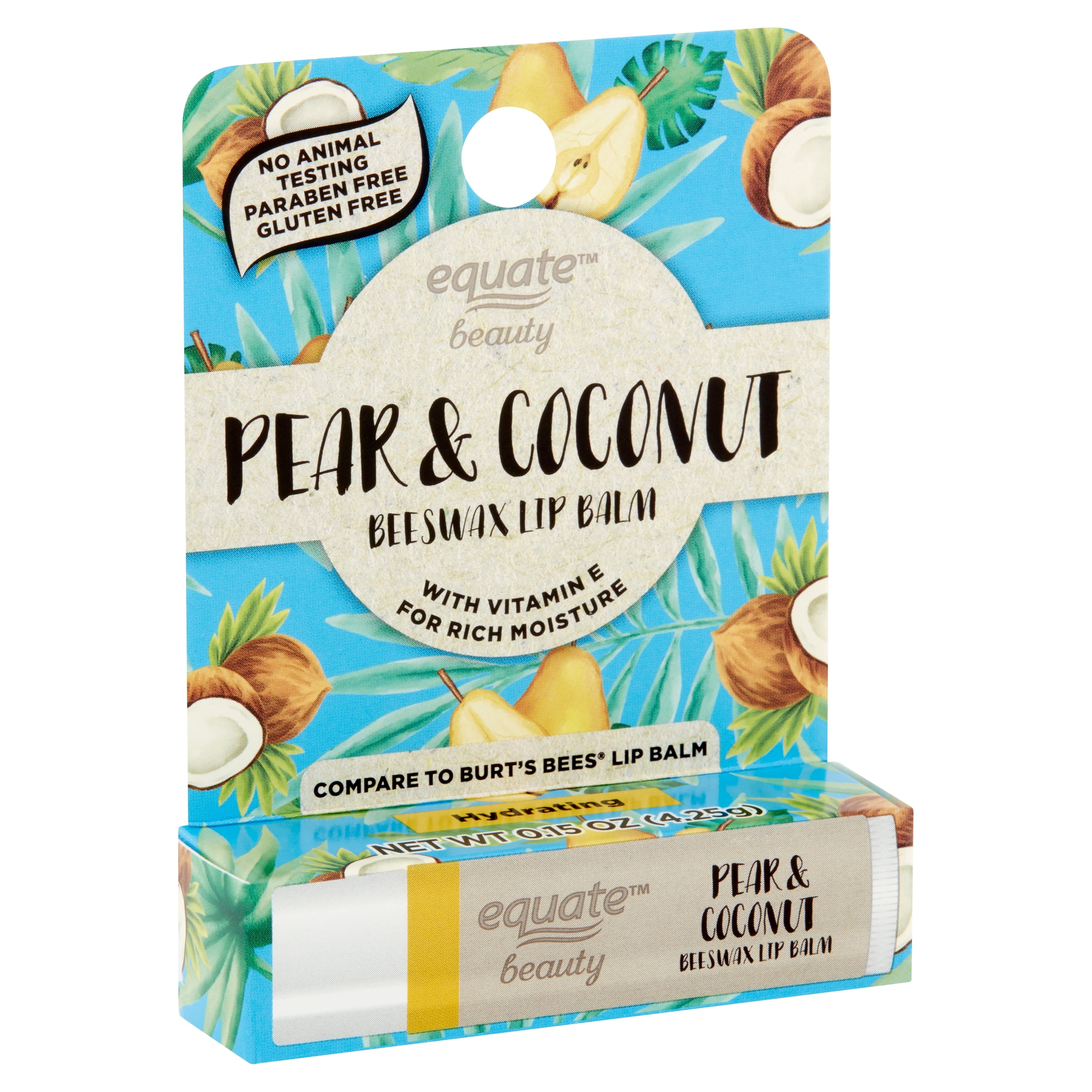 Equate Beauty Pear & Coconut Beeswax Lip Balm, 0.15 oz - Walmart ...