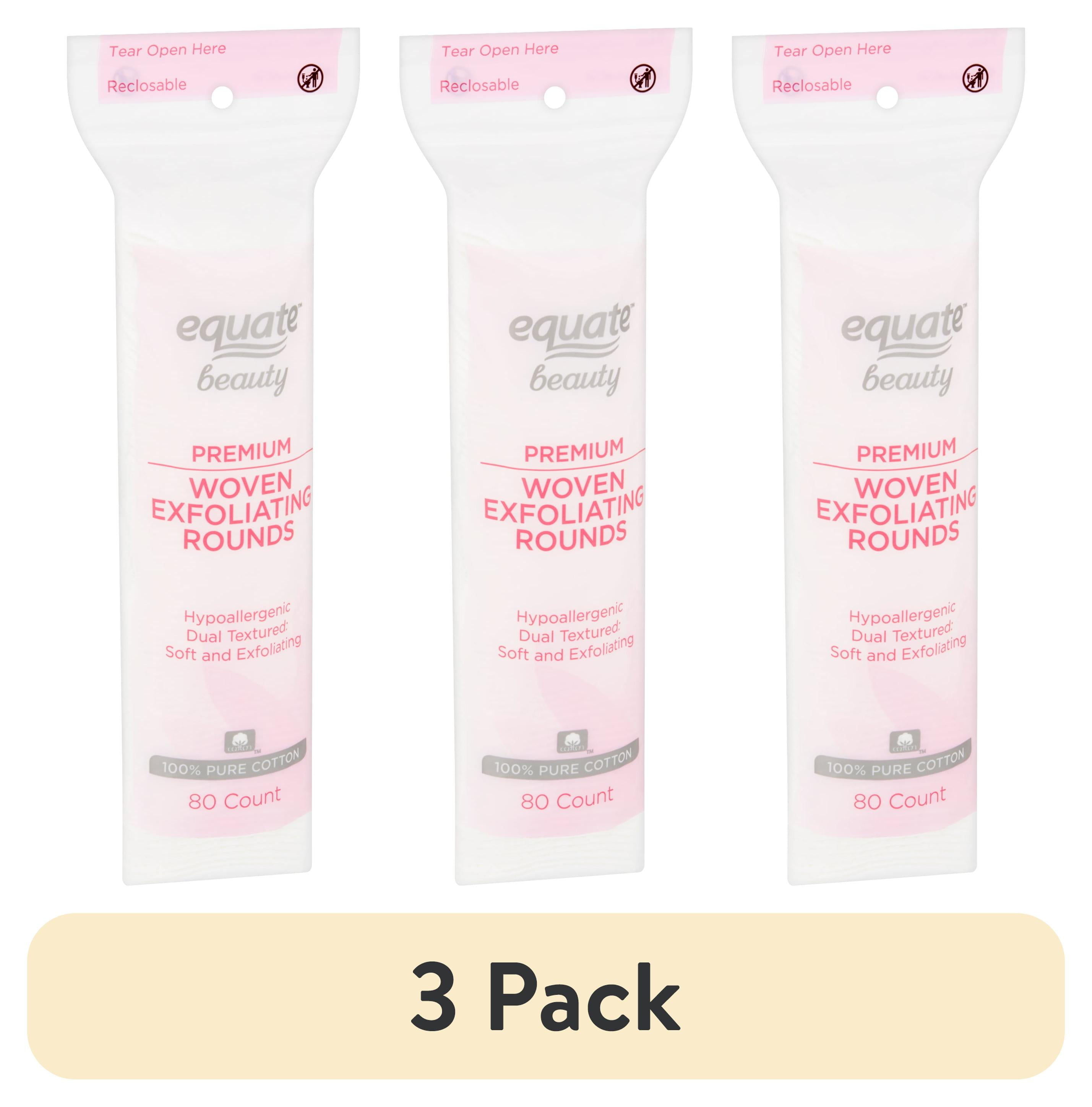 (3 pack) Equate Beauty Premium Woven Exfoliating Rounds, 80 Count ...