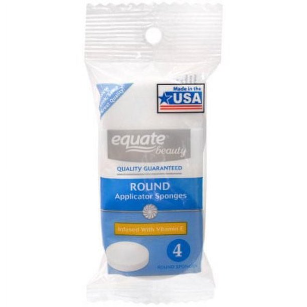 Equate Beauty Round Applicator Sponges, 4 Ct - Walmart Business Supplies