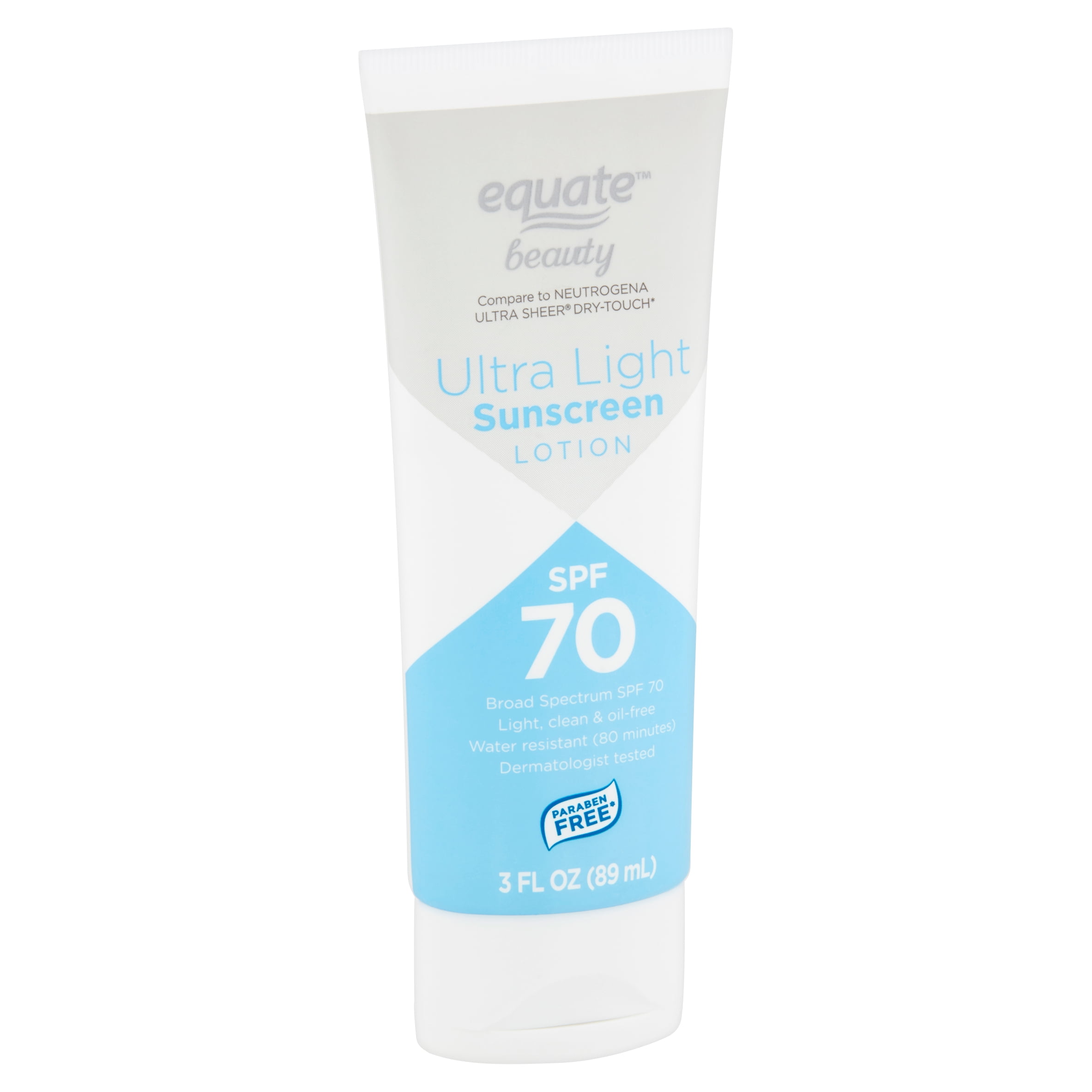 Equate Beauty Ultra Light Broad Spectrum Sunscreen Lotion, SPF 70, 3 fl ...