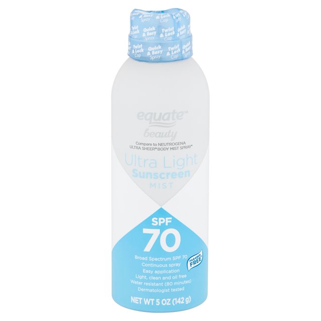 Equate Beauty Ultra Light Sunscreen Mist, SPF 70, 5 oz HSA/FSA Eligible ...