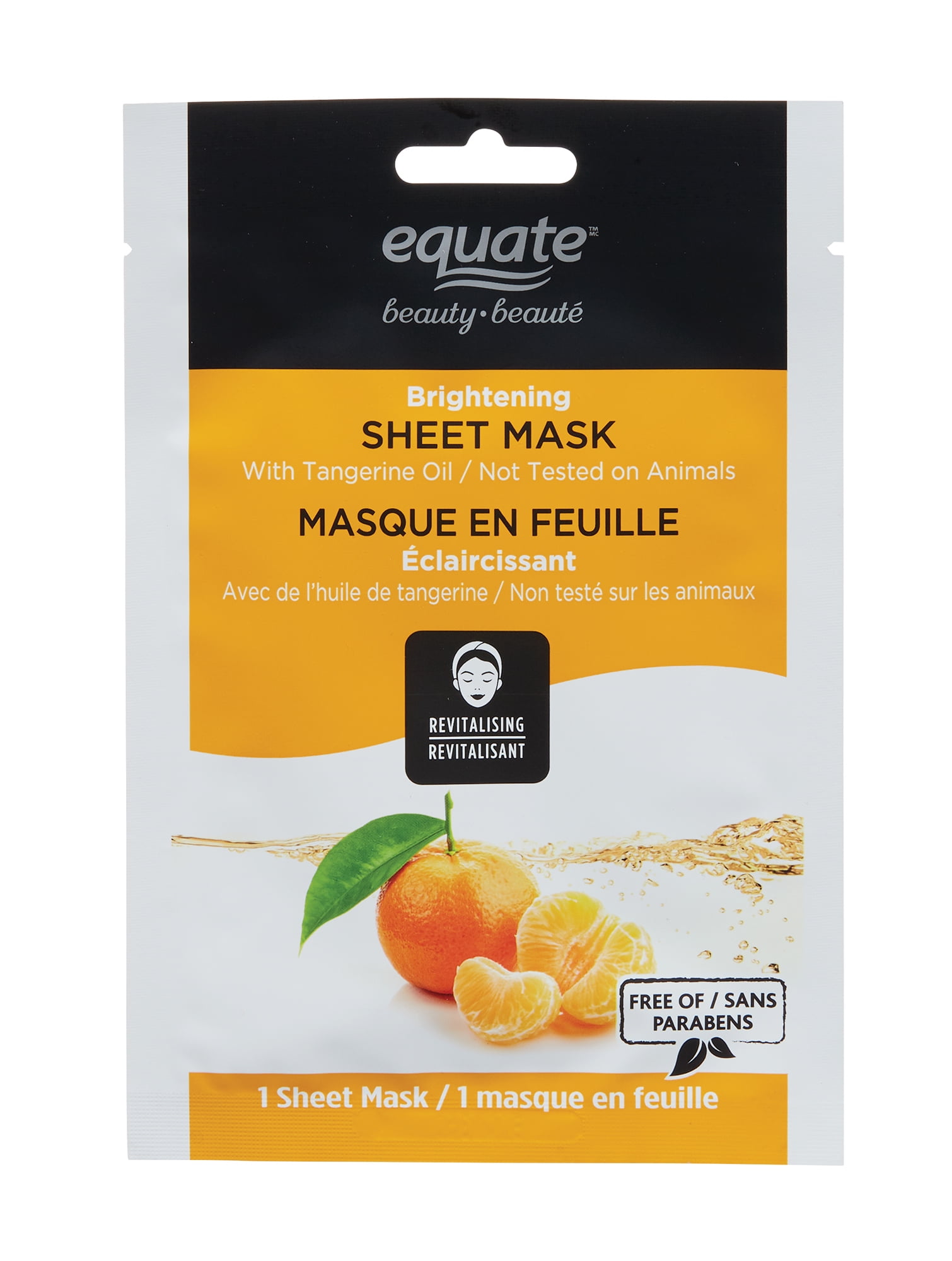 Equate Beauty Tangerine Oil Sheet Mask, 1 Mask - Walmart.com