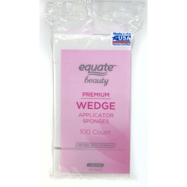 Equate Beauty Wedge Applicator Sponges with Vitamin E, Latex Free, 100 ...