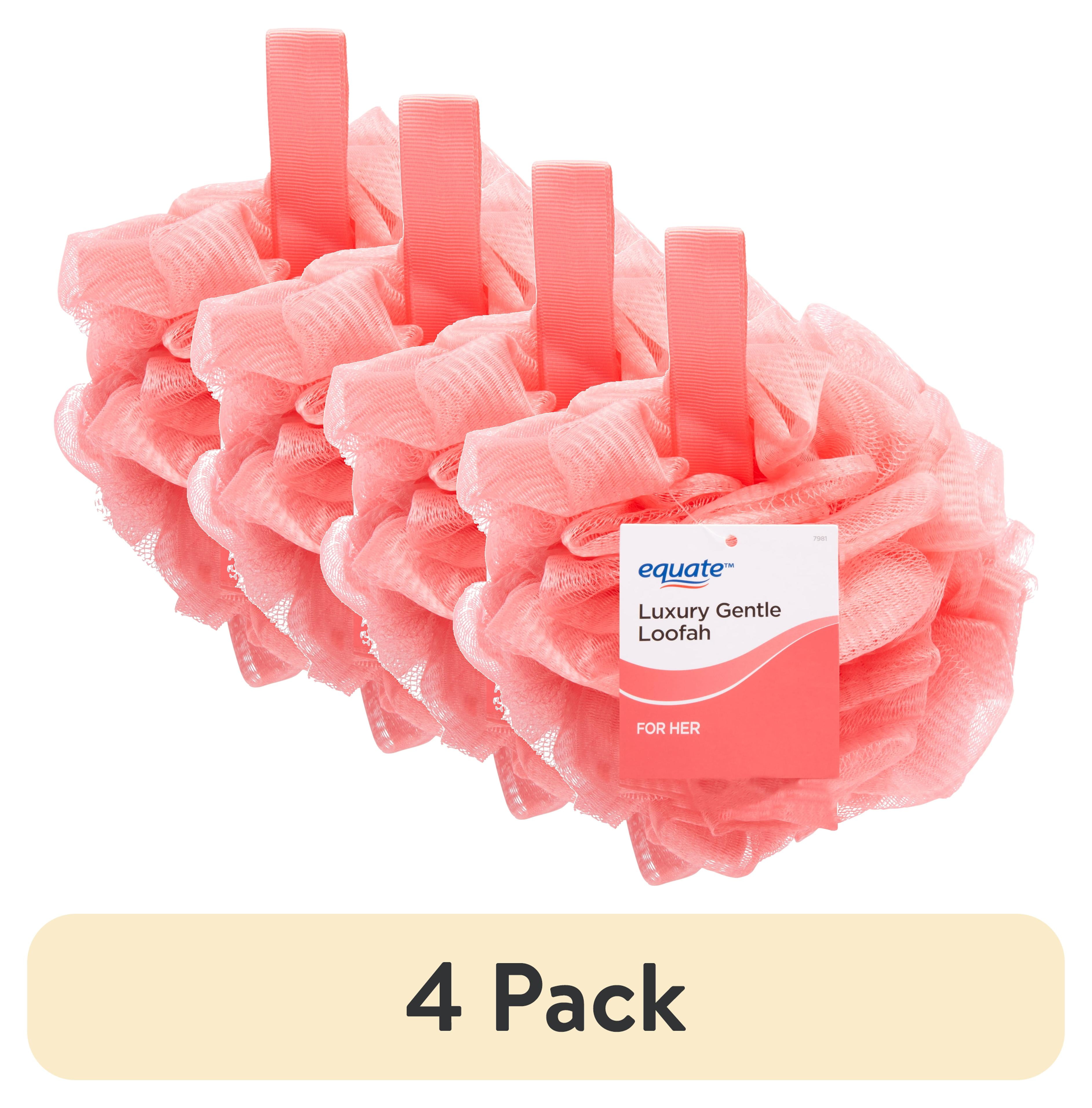 (4 pack) Equate Beauty Women's Exfoliating Bath Loofah, Mesh Netting ...