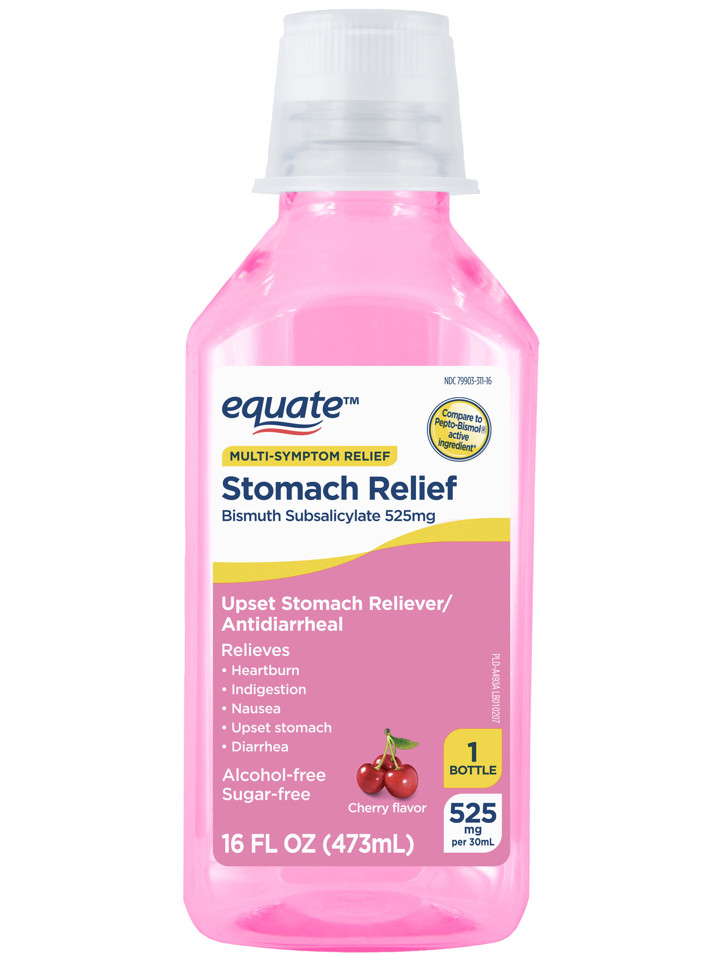 Equate Bismuth Liquid, Mulit Symptom Relief for Upset Stomach Reliever ...