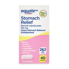 Equate Alcohol-Free Bismuth Subsalicylate Combination Stomach Remedies ...