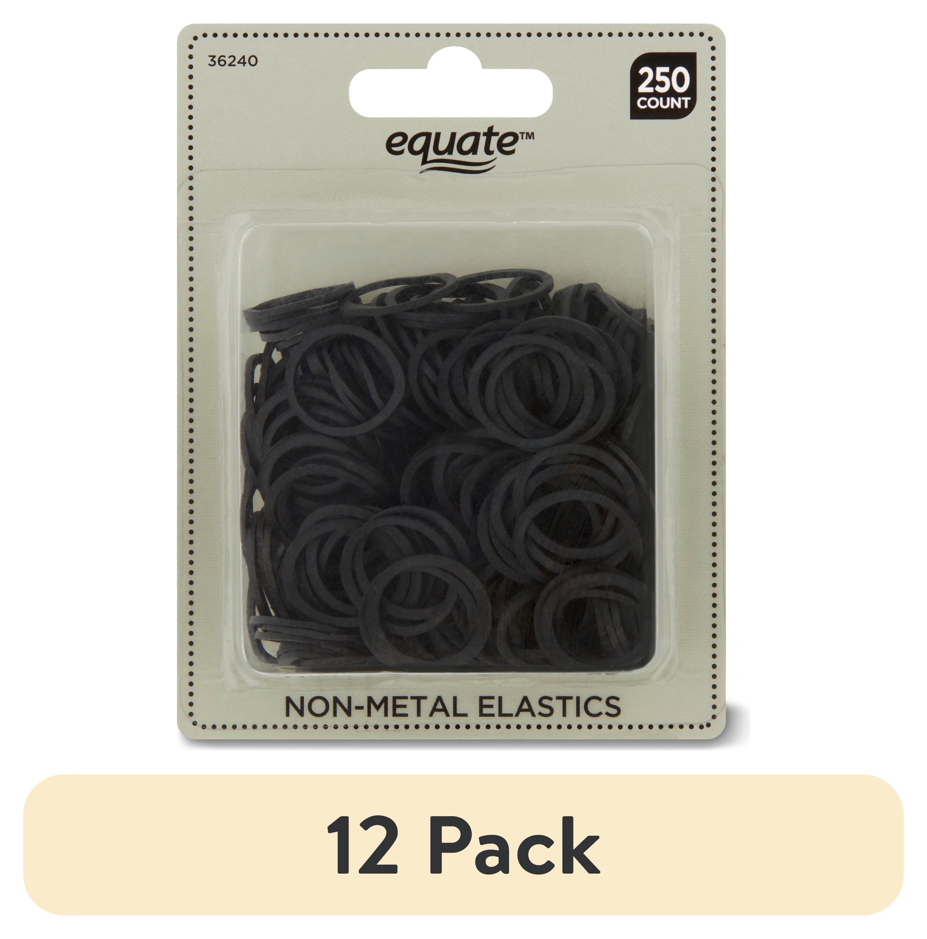 (12 pack) Equate Black Non-Metal Elastics, 250 Count - Walmart.com