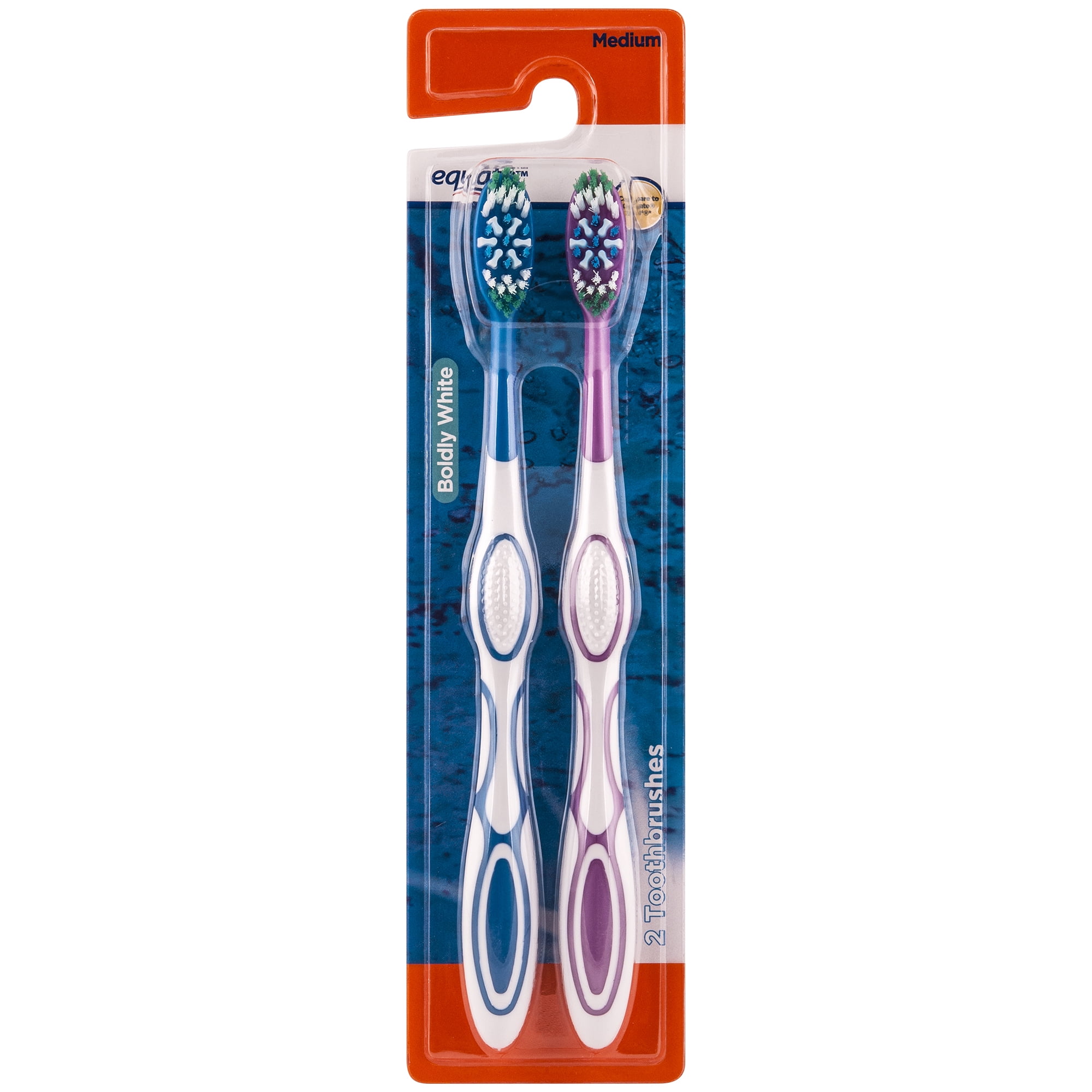 Equate Boldly White Toothbrushes with End Rounded Bristles, 2ct HSA/FSA ...