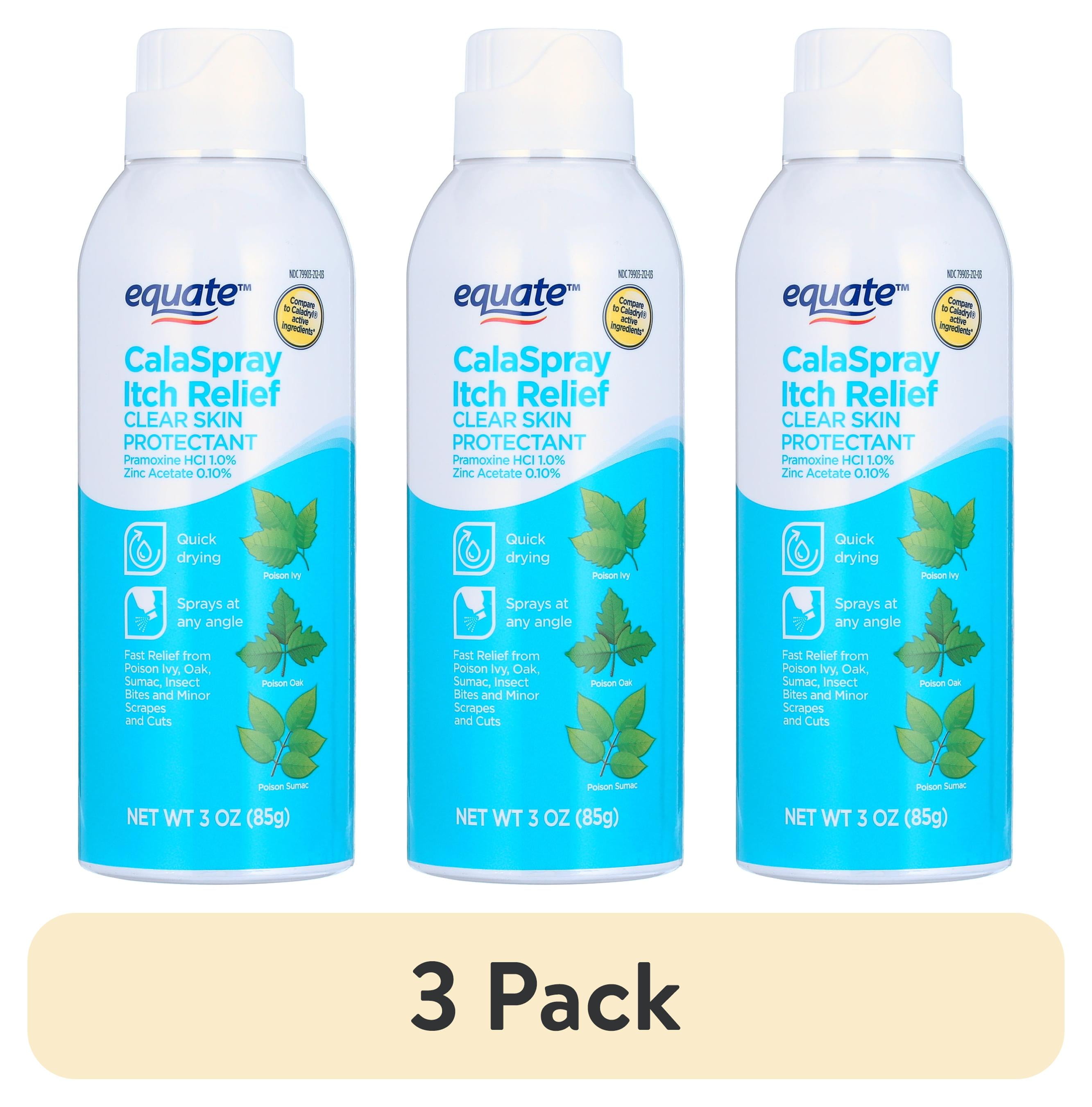 (3 pack) Equate Cala Spray Itch Relief Clear Skin Protectant, 3 oz ...