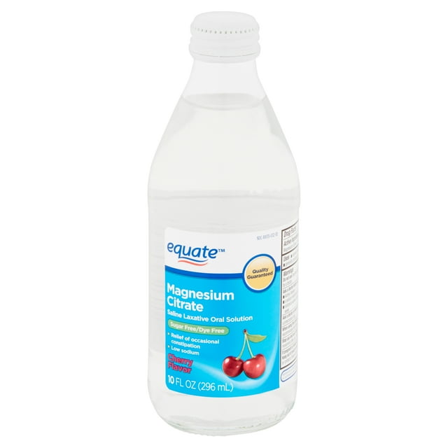 Equate Cherry Flavor Magnesium Citrate Saline Laxative Oral Solution, 10 fl oz - Walmart.com