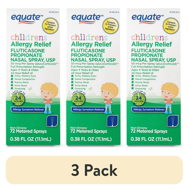 (3 pack) Equate Children's 24-Hour Fluticasone Propionate Allergy ...