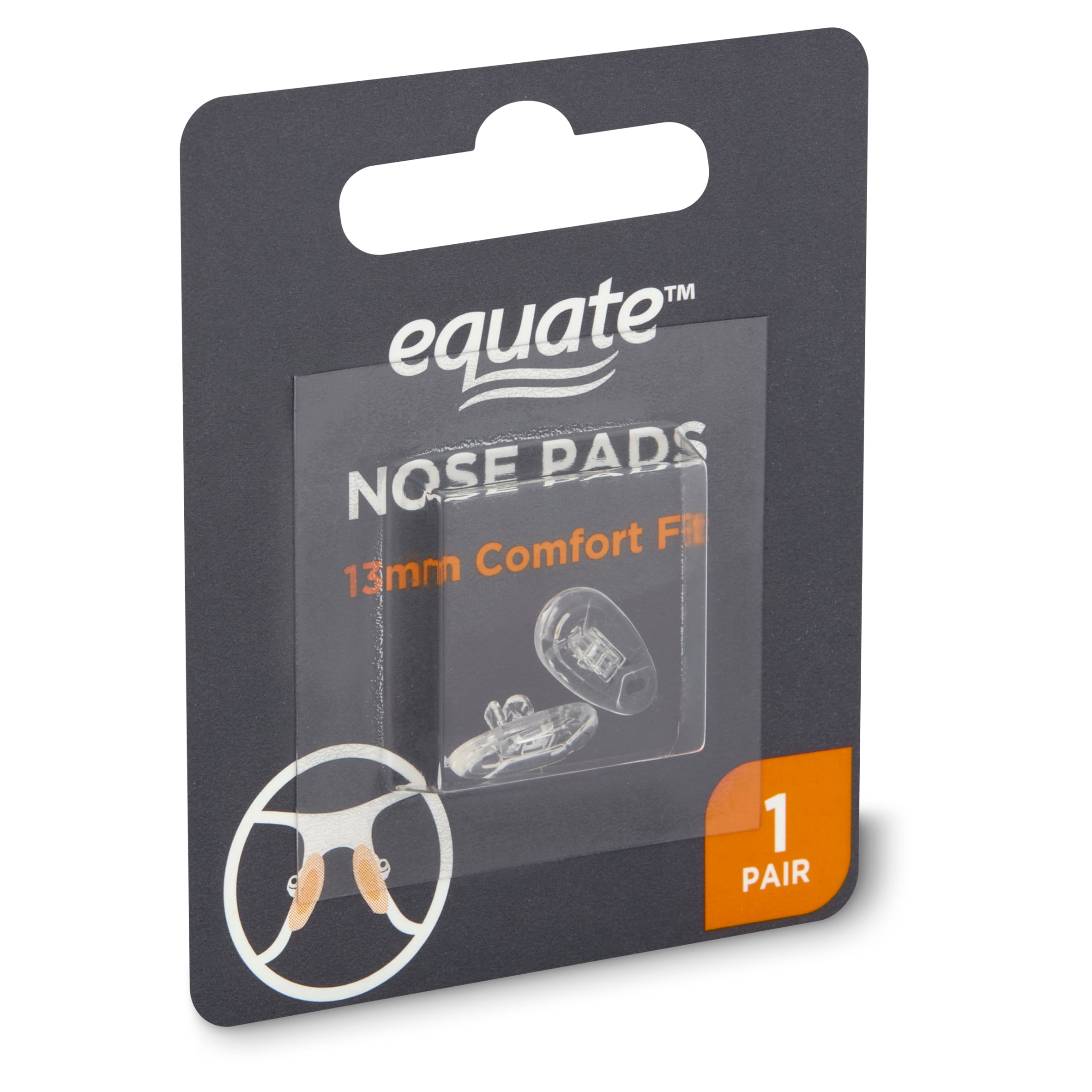 Equate Clear 13mm Silicone Comfort Fit Replacement Nose Pads, 1 Pair ...