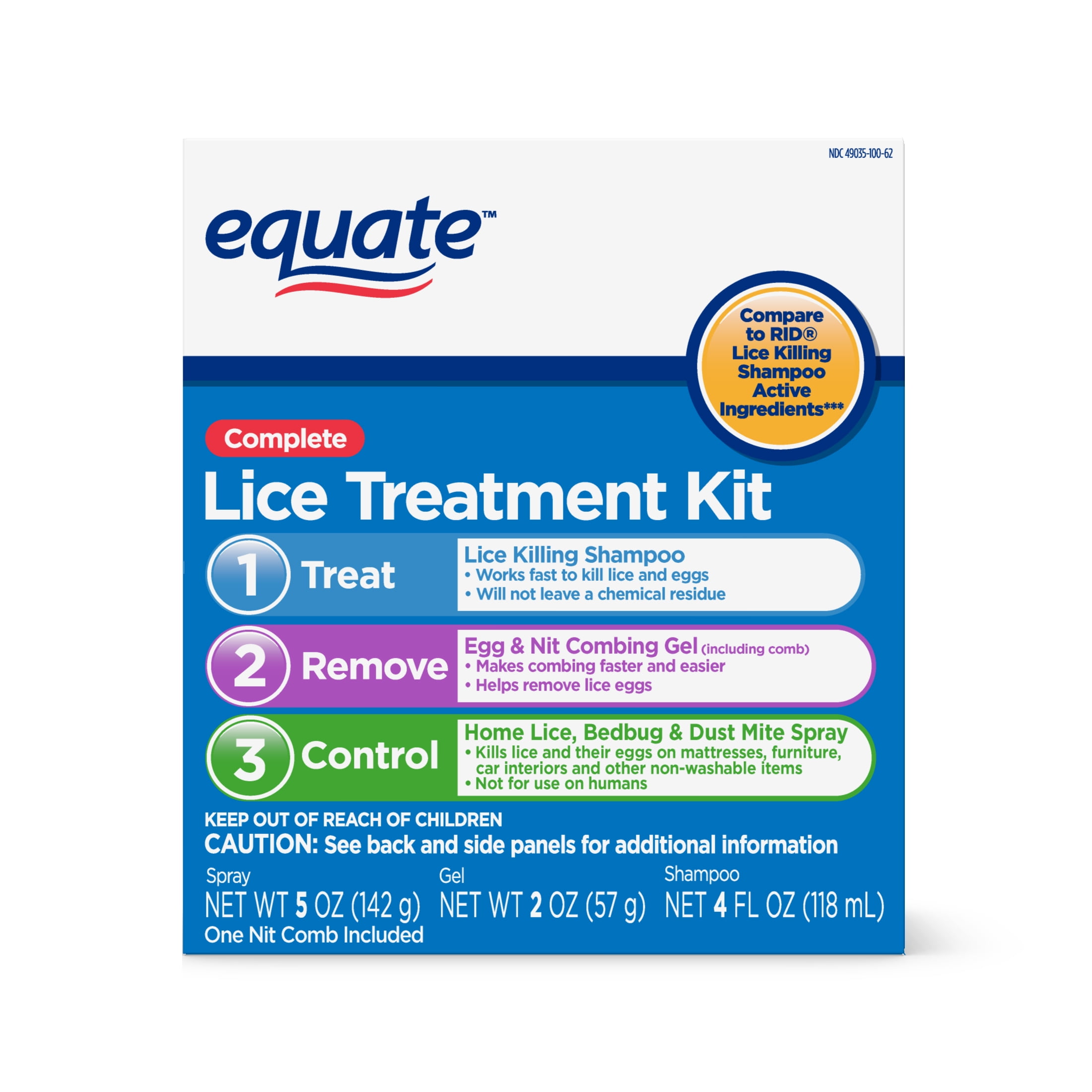 Equate Complete 3-Step Lice Treatment Kit - Walmart Business Supplies