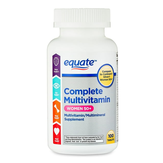 Equate Complete Multivitamin/Multimineral Supplement Tablets, Women 50 ...