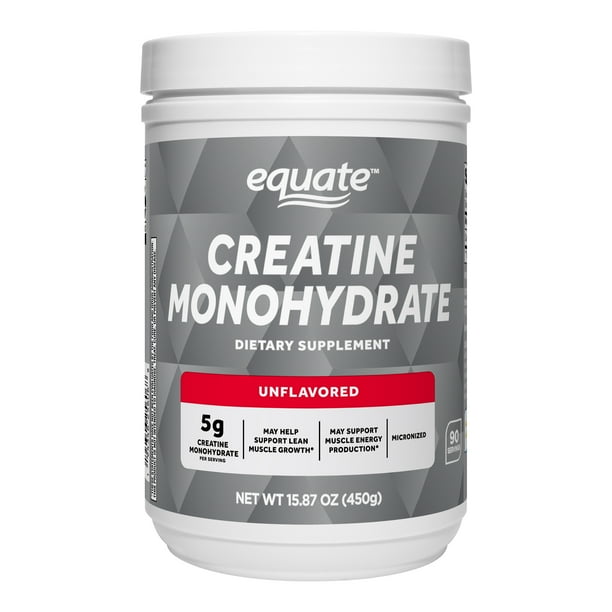 Equate Creatine Monohydrate Dietary Supplement, Unflavored, 5 g, 15.87 ...