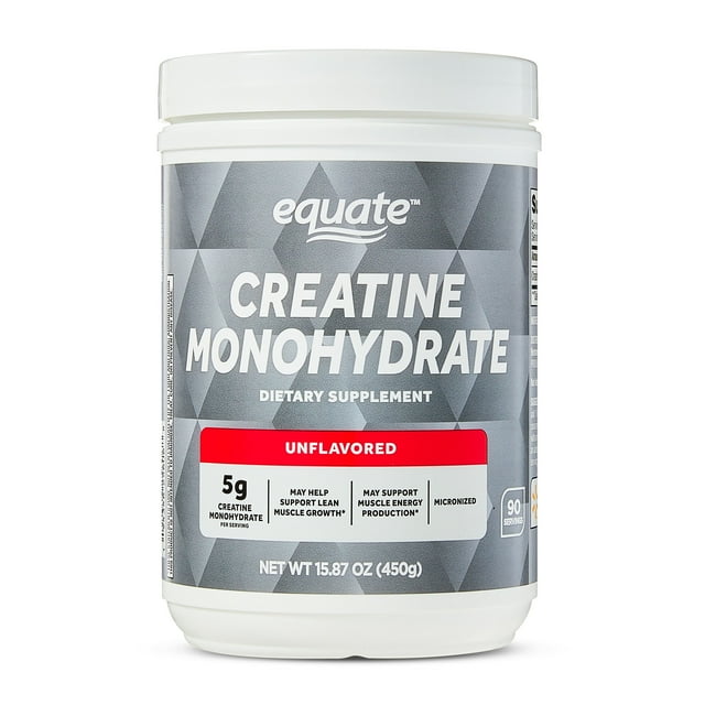 Equate Creatine Monohydrate Dietary Supplement, Unflavored, 5 g, 15.87 ...