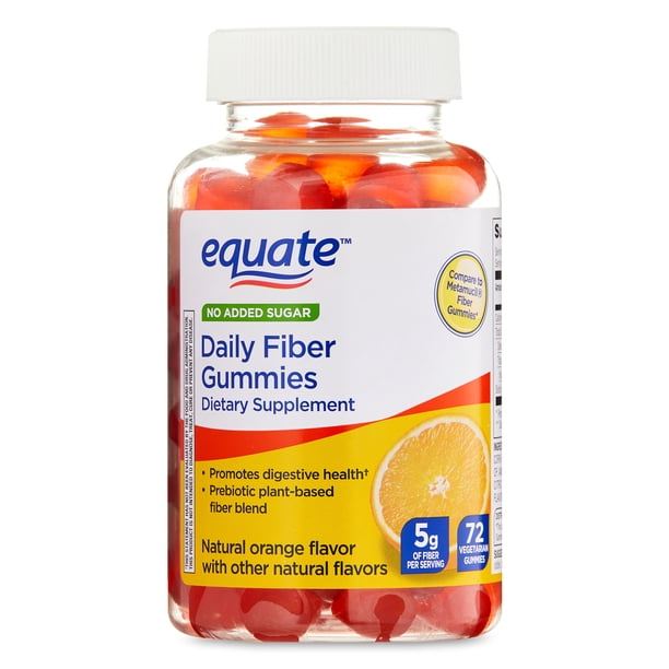 Equate Daily Fiber Supplement Gummies, 5 mg, 72 Count - Walmart.com