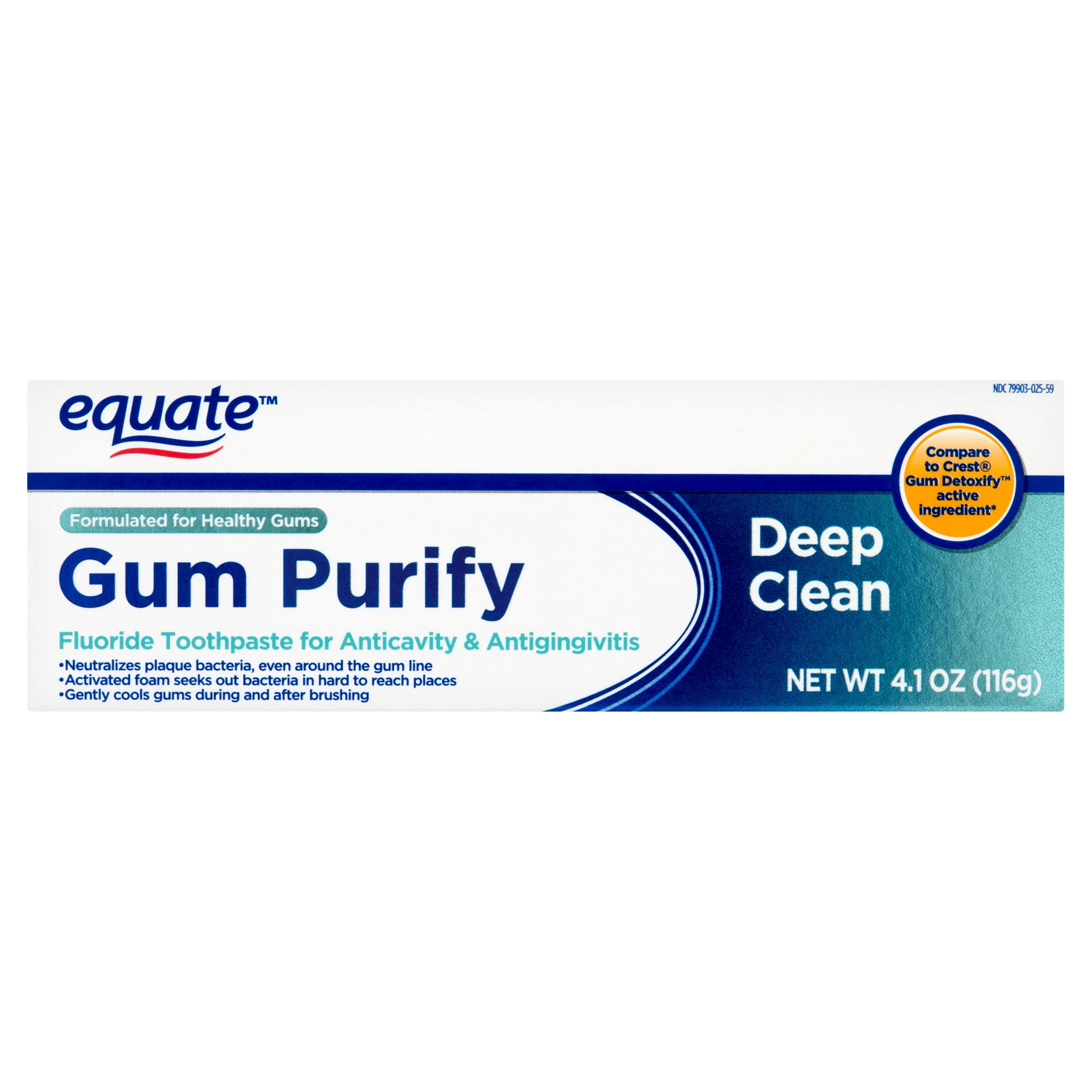 Equate Deep Clean Gum Purify Toothpaste with Fluoride, 4.1 oz - Walmart.com