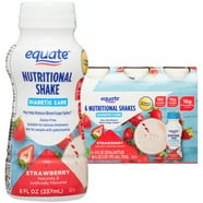 Equate Nutritional Shake, Strawberry, 8 fl oz, 6 Count with 9g Protein ...