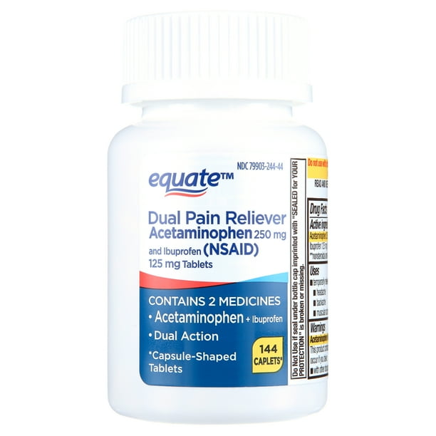 Equate Dual Pain Reliever APAP/IBU 144 count - Walmart Business Supplies