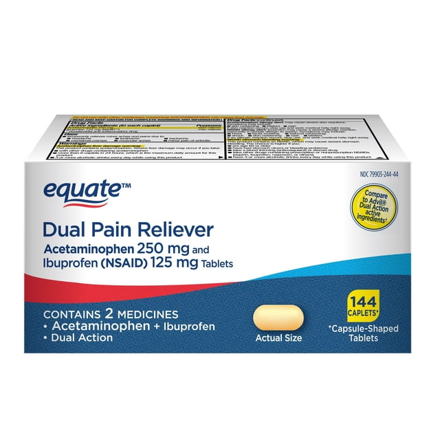 Equate Dual Pain Reliever APAP/IBU 144 count - Walmart.com