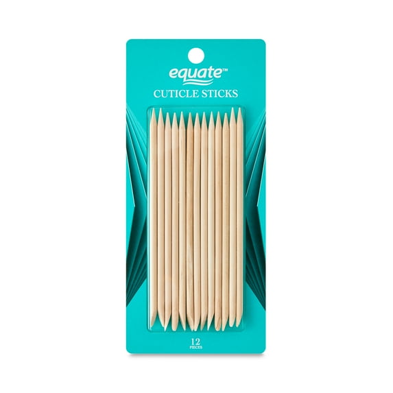 Equate Dual Pointed Wooden Cuticle Sticks for Nail and Cuticle Care, 12 ...
