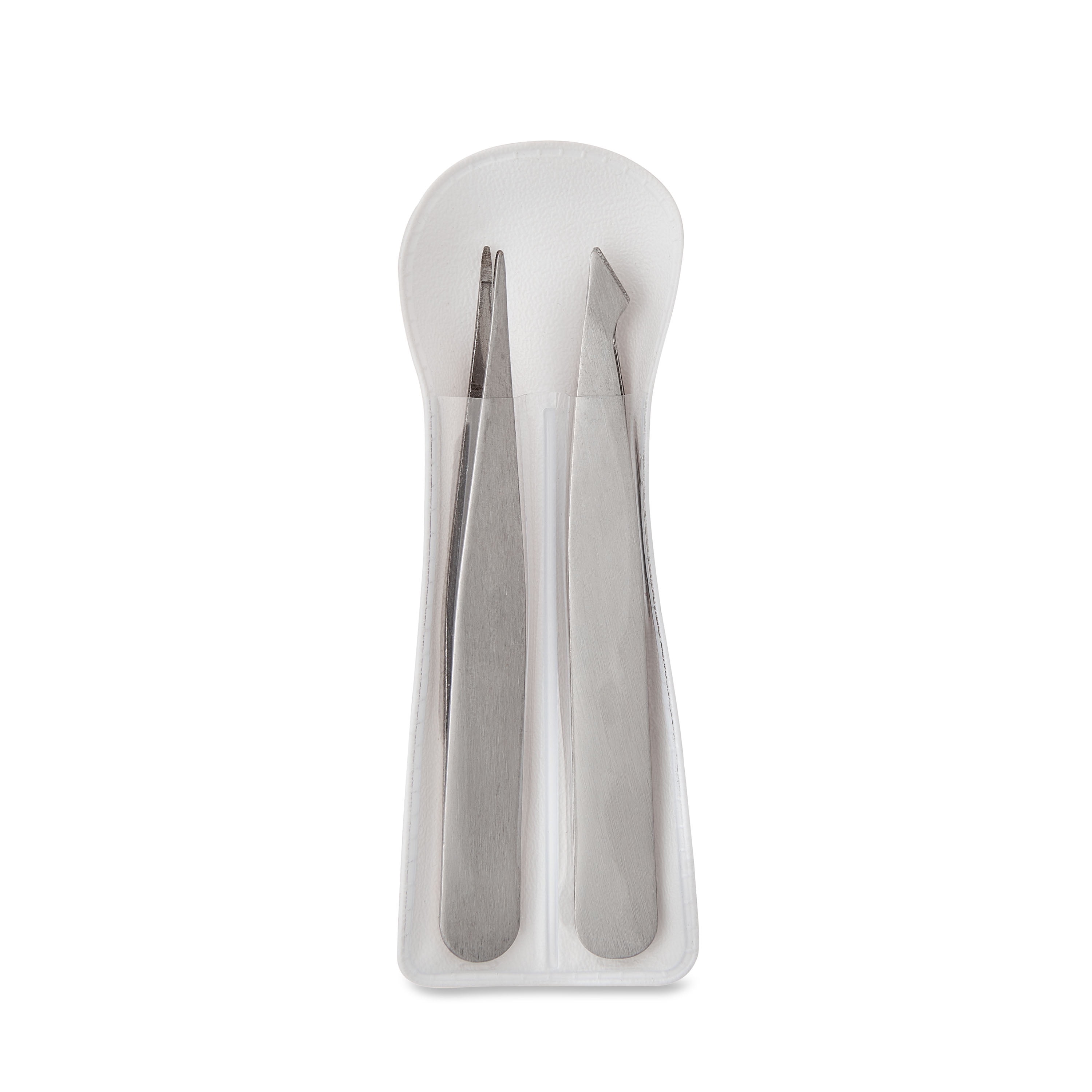 Equate Mini Duo Pack Stainless Steel Slanted and Pointed Tip Tweezers ...