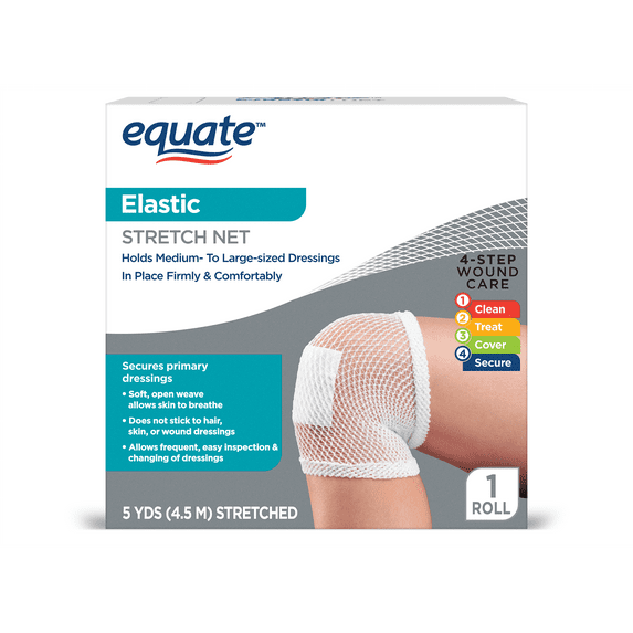 Equate Elastic Stretch Net for Wound Dressings, Soft Open Weave, Holds ...
