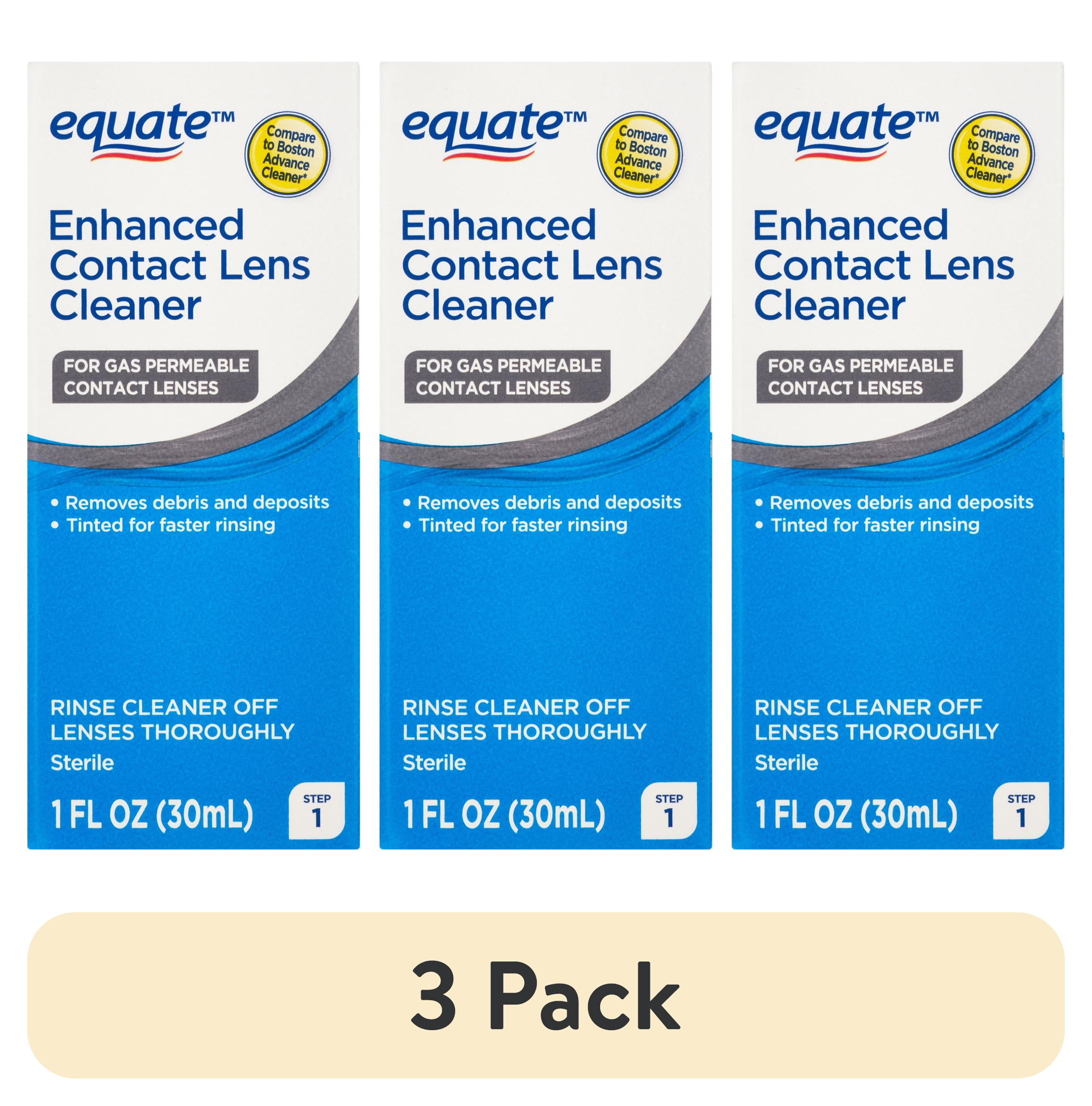 (3 pack) Equate Enhanced Contact Lens Cleaner, Step 1, 1 fl oz ...