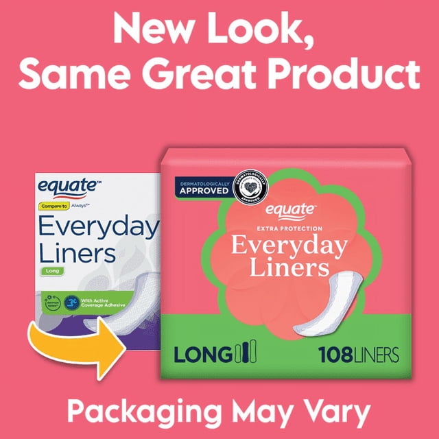 Equate Everyday Liners, Long, Unscented (108 Count) - Walmart.com
