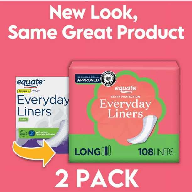 Equate Everyday Liners, Long, Unscented (216 Count) - Walmart Business ...