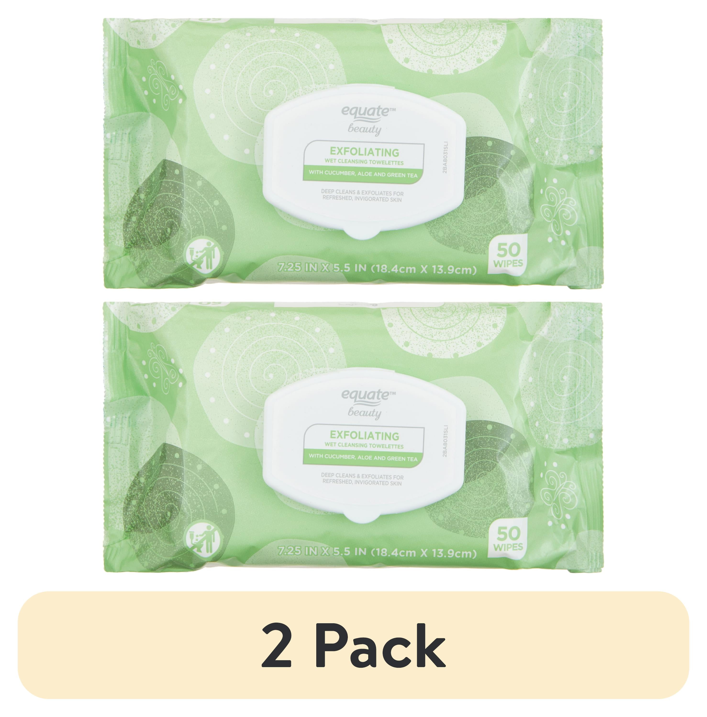 (2 pack) Equate Exfoliating Cleansing Facial Wipe, Deep Cleansing Make ...