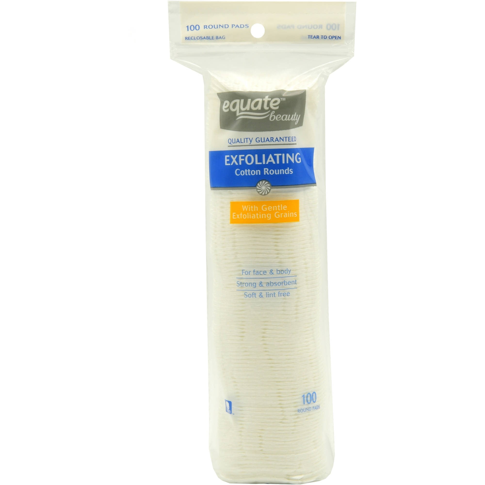 Equate Exfoliating Cotton Round Facial Pads, 100 Ct - Walmart Business ...