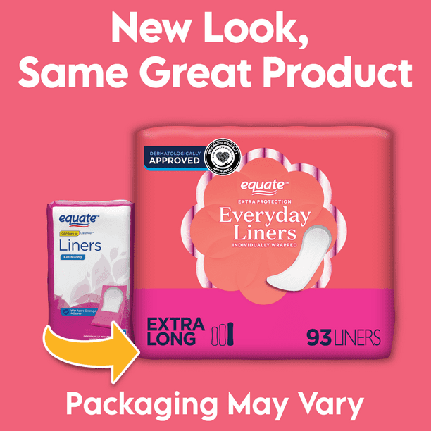 Equate Extra Protection Everyday Liners, Light Absorbency, Extra Long ...
